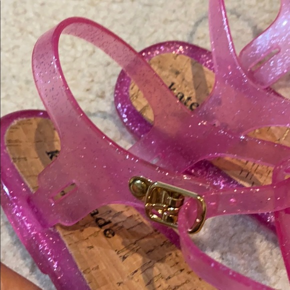 kate spade | Shoes | Nwt Kate Spade Pink Gold Flake Jelly Sandals 8 ...